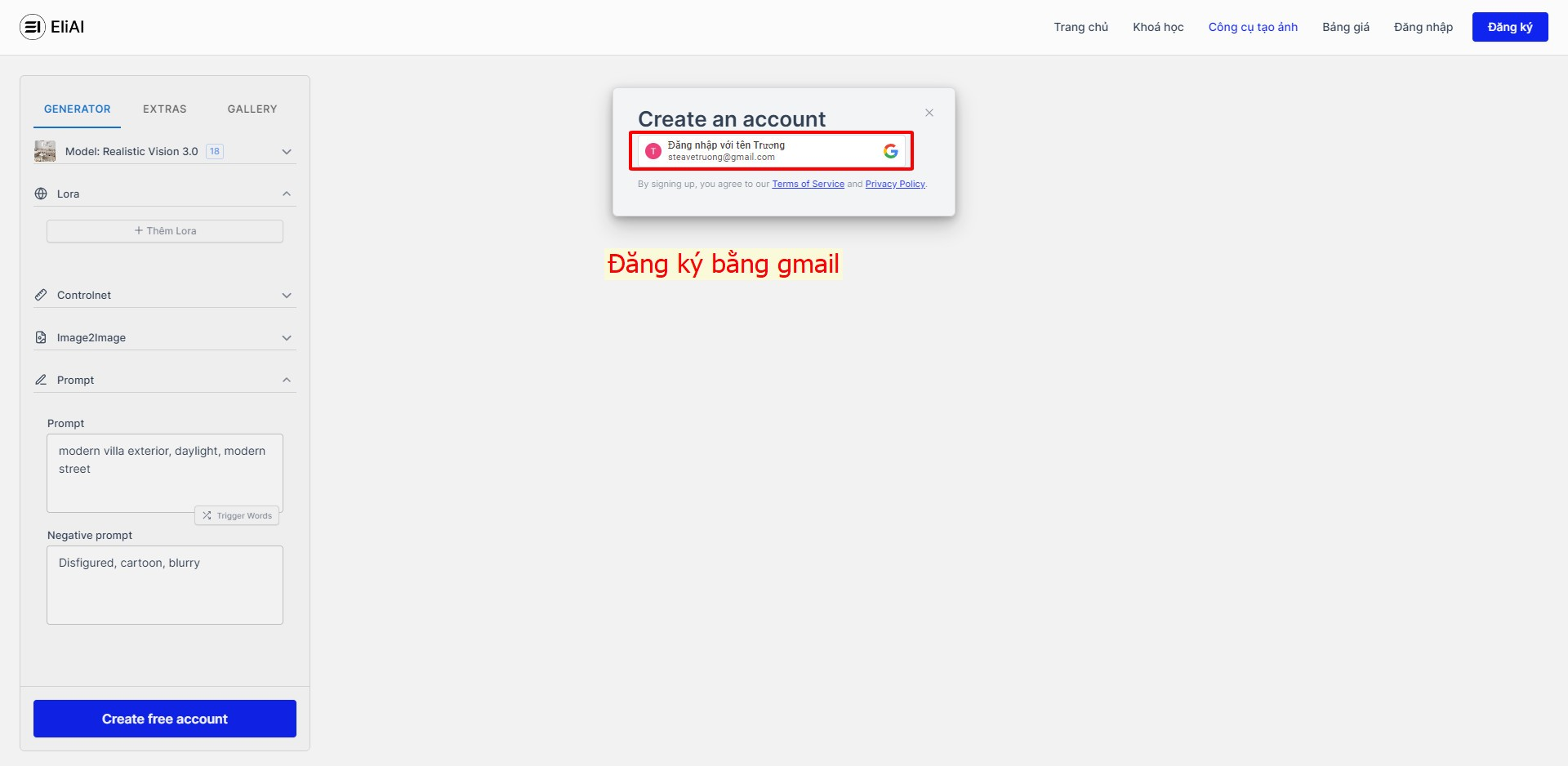 Đăng ký và làm quen | EliAI